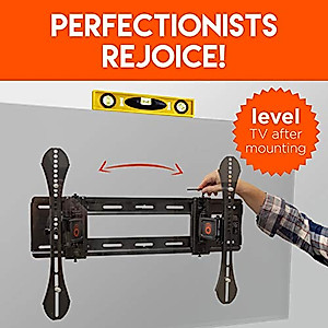 ECHOGEAR Advanced Tilt TV Wall Mount - Extends to Enable Maximum Tilt Range On Large TVs Up to 86" - Fireplace Friendly Design with Universal Bracket & Easy Install