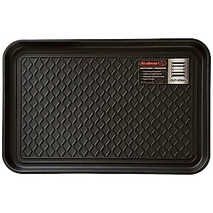Stalwart 75-ST6014 All Weather Boot Tray-Water Resistant Plastic Utility Shoe Mat for Indoor and Outdoor Use in All Seasons (Black), Medium