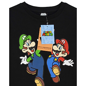 Super Mario Sweatshirt Luigi Character Gamers Black Long Sleeve Kids Boys Jumper 7-8 Years