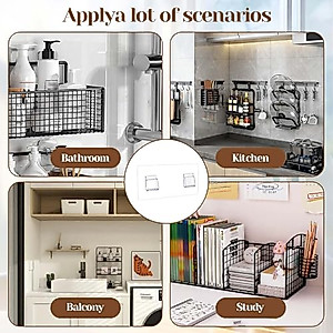 cobee Shower Caddy Adhesive Replacement, 6Pcs Shower Rack Stickers Shower Shelf Adhesive No Drilling Waterproof Traceless Hooks for Showe Caddy, Soap Holder, and Kitchen Storage Racks