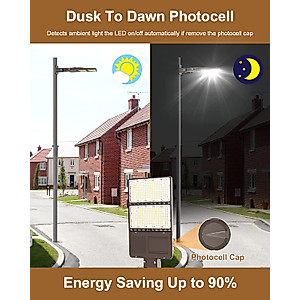 ADUB 320W LED Parking Lot Light with Photocell, 300W LED Flood Light ETL Listed