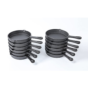 HAWOK Cast Iron Pre seasoned Dia.5.3 inch Mini skillet Pack of 12 Round Black…