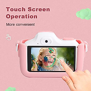 VADUMA Kids Touch Screen Camera Al Intelligent Face Recognition Kids Camera ABS Material Cartoon Mini Anti Drop Ergonomic Design Camera