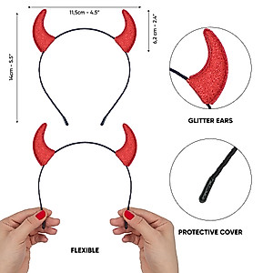 Cheerin Angel Halo and Devil Horns Headband - White and Red - Costume Accessories