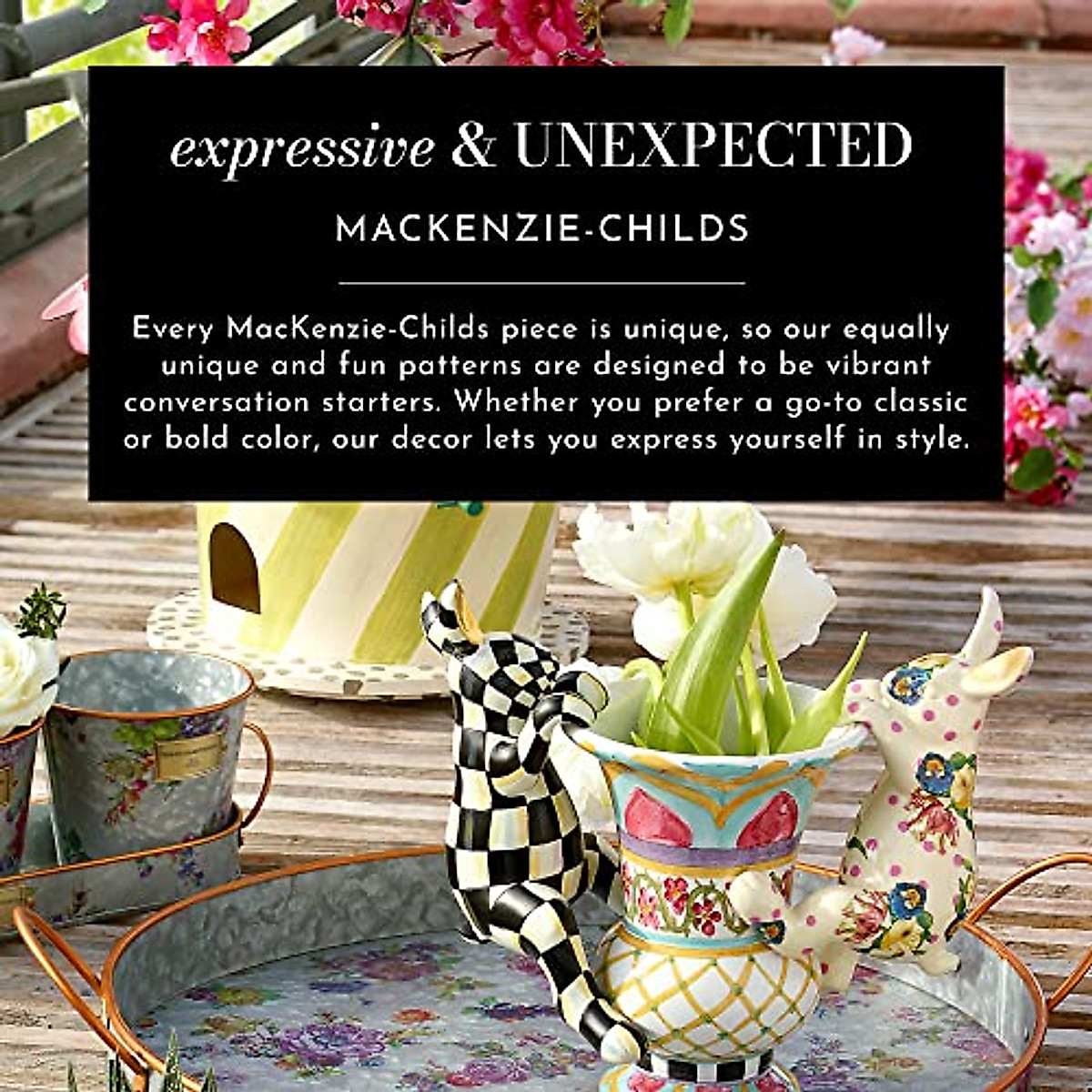 Mackenzie-Childs Avant Galvanized Outdoor Decorative Trays, Set of 2
