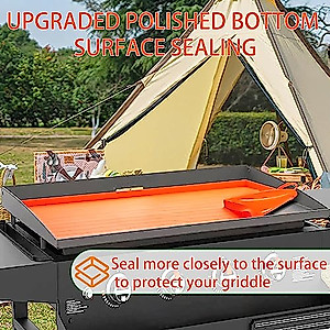 28" Silicone Griddle Mat with Handles for Blackstone, Polished Bottom Surface Grill Cover for Griddle Top, Heavy Duty Reusable Food Grade Silicone Grill Mat Protect Your Griddle from Dirt & Rust