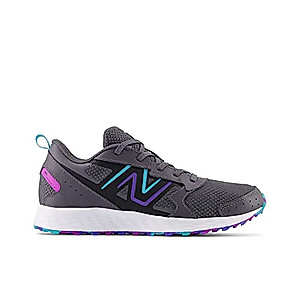 New Balance Kid's Fresh Foam 650 V1 Lace-up Running Shoe, Magnet/Electric Indigo/Cosmic Rose, 4 Wide Big Kid