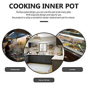BESTonZON Rice Cooker Liner Pot Inner Pot Replacement Potrice Cooking Pan Stockpot Electric Rice Cooker Pot An Fittings Cooker Liner Container Cooking Pot Thicken Sticky Rice Stainless Steel