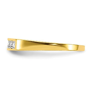 IceCarats 10K Yellow Gold Cubic Zirconia CZ Ring Size 3