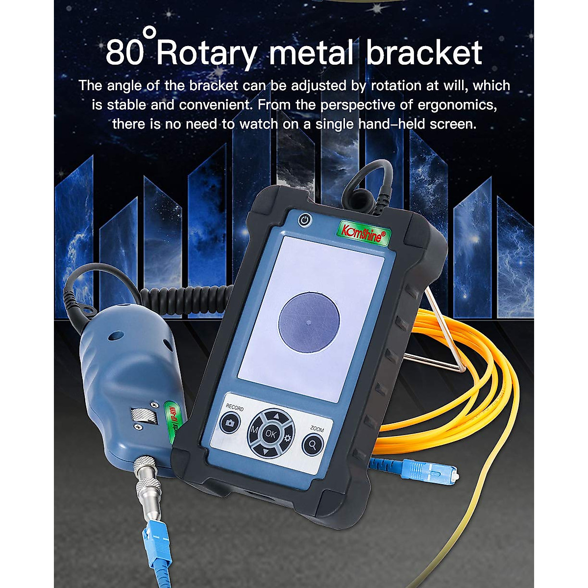 400X Magnification Fiber Optic Inspection Probe KIP-600V, Support Real-time Video Recording + Expansion of TF Card + Four UPC Tips + 3.5 inch HD LCD Display + 4,000mAh Large Battery Capacity FTTX Tool