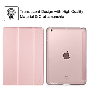 Fintie Case for iPad 4th Generation (2012 Model), iPad 3rd Gen (2012 Model), iPad 2 (2011 Model) 9.7 inch Tablet - Smart Slim Shell Translucent Frosted Back Cover Auto Wake/Sleep, Rose Gold