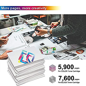 CHENPHON [with CHIP Compatible Toner Cartridge Replacement for Canon 055H 055 CRG-055H High Capacity use for Canon imageCLASS MF743Cdw MF741Cdw MF745Cdw MF746Cdw LBP664Cdw Laser Printer [KCMY-4Pack]