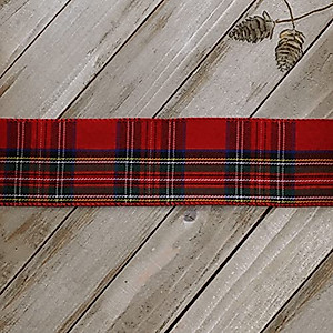 Ribbon Traditions Vintage Red/Blue Plaid Flannel Wired Ribbon 2 1/2" By 25 Yards