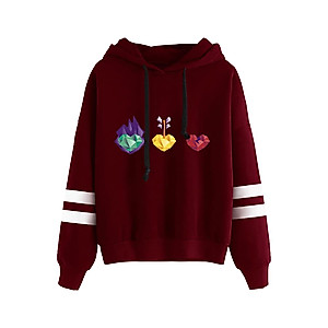 Grian 3 Lives Hoodie Dream Team SMP Merch Unisex Long Sleeve Sweatshirt Casual Pullover Clothes (Red,M)