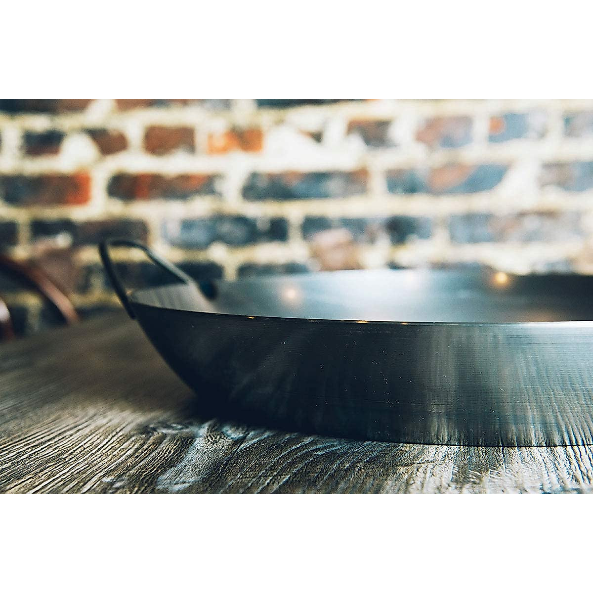 Matfer Bourgeat Black Carbon Steel Paella Pan, 15 3/4"