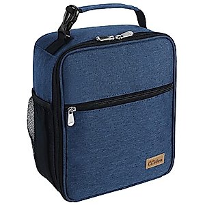CCidea Lunch Box for Men Women Adults, Portable Insulated Lunch Bag for Office Work Picnic, Reusable Small Bento Lunch Box (Dark Blue)