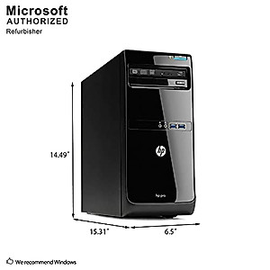 HP Pro 3500 Micro Tower Business Computer PC, Intel Core Quad i5 3470 up to 3.6 GHz, 4 GB DDR3, 500 GB, WiFi, BT, VGA, DVI, Windows 10 64 Bit-Multi-Language Supports English/Spanish/French(Renewed)