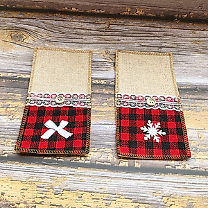 LXKBD Natural Burlap Cutlery Holder Pouch Bag, 20 Packs 4.3x8 Inch Lace Knifes Forks Napkin Utensil Silverware Holders for Christmas Wedding Party Table Decoration