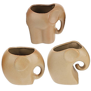 ARTIBETTER Air Plants 3pcs Ceramic Elephant Succulent Planter Pots Small Animal Flower Plant Pots Vintage Vase Container Bonsai Holder for Home Office Desk Window Decoration Glass Vase