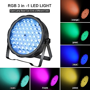 LED Stage Light 4Packs，Yunhion 90W Halloween RGB LED Par Light,9 Modes LED Uplight Party Light with DMX Sound Activated,Stage Lighting for Weeding Party Club Disco Strobe Par Light