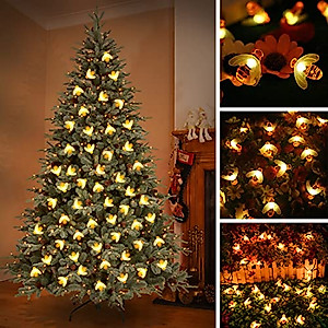 ITICdecor Solar String Lights 30 LED Cute Bee Lights Outdoor Waterproof Starry Light Fairy Decor Light,Wedding Home Gardens Patio Party Christmas Tree Decor(Warm White)