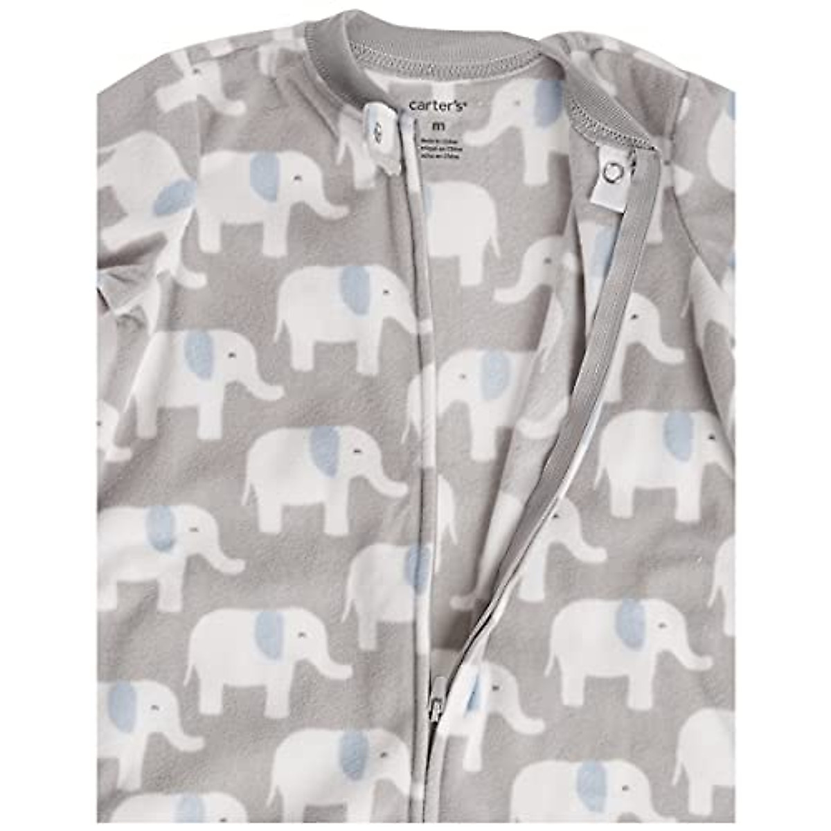 Carter's unisex baby 2-pack Microfleece Sleepbag Wearable Blanket, Grey Elephant/White Sheep, Small US