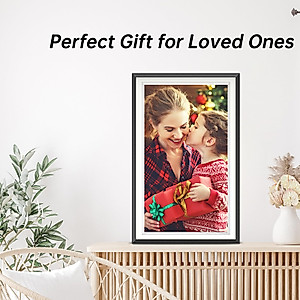 SAMMIX Digital Picture Frame,15.6 Inch 32GB Large WiFi Digital Photo Frame, 1920 * 1080 IPS FHD Touch Screen, Auto-Rotate, Wall-Mounted, Easy to Share Photos via APP, Gift for Family