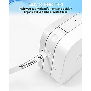 MarkDomain Label Maker Tape Replacement for Brother TZe-231 TZ-231 Laminated P Touch Label Tape 12mm 0.47 Inch Black on White Tape, Compatible with Brother PT-D210 H110 D220 D410 D600, 4-Pack