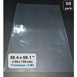 Clear Plastic Bags 40 x 60 inches Large Storage Bags for Garage, Moistureproof, Dustproof, Luggage,Suitcase, Kids Bike Blanket Big Plush Toys and more (2Mil 5 Pack)