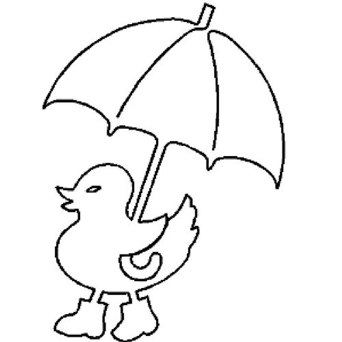 Umbrella Duck 4"x 6" Quilting Stencil by QCI - EL315