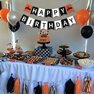 Motorcycle Birthday Banner - Harley Inspired Birthday Banner, Harley Party Decor, Motorcycle Party Decor