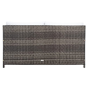 Safavieh Outdoor Collection Cadeo Grey Brown/White Cushion Daybed PAT7500C