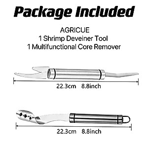 AGRICUE 2 Pcs Shrimp Deveiner Tool Multipurpose Shrimp Line Knife Prawn Peelers Kitchen Tool