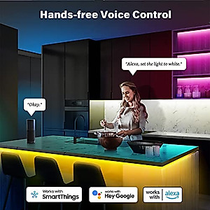 Sengled Smart LED Strip Lights 32.8ft WiFi LED Lights Work with Alexa and Google Home 16 Million Colors RGB Music Sync Adjustable Length 25,000 Hours Life Multi Mode Support for Game Movie