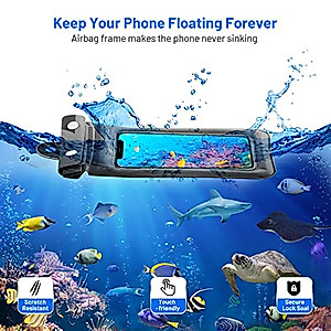 Universal Waterproof Phone Pouch Floating Waterproof Cellphone Dry Bag Floatable Phone Dry Bag Up to 7" with Lanyard for iPhone 15 14 13 12 11 /Samsung/Samsung Galaxy/Pixel/OnePlus/Sony Xperia(Yellow)