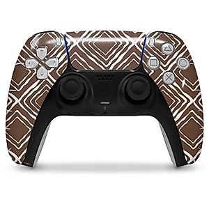 WraptorSkinz Skin Wrap compatible with Sony PS5 DualSense Controller Wavey Chocolate Brown (CONTROLLER NOT INCLUDED)