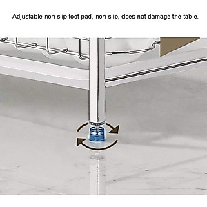 Plate Rack Draining Dish Rack Dish Drying Rack 304 Stainless Steel 2 Tier Dish Rack With Drain Board, Utensil Holder, Cutting Board Pan Plate Holder