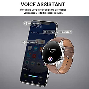 HOAIYO Smart Watches for Men Women (Call Receive/Dial), AMOLED Smartwatch with Heart Rate SpO2 Sleep Calories Counter, Waterproof Fitness Watch for Android iOS Phones (23Black, 1.5")