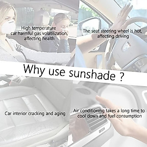 Foldable Windshield Umbrella Sun Shade with Storage Pouch,99% UV Blocking Sun Visor, Interior Accessories Sun Heat Protection,Universal Size Sun Shade Cover for Car Truck SUV