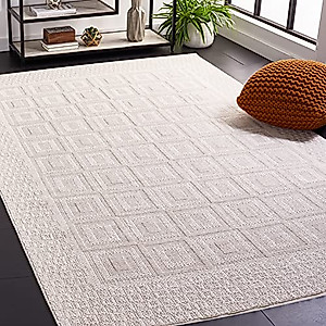 Safavieh Trends Collection Area Rug - 8' x 10', Beige & Ivory, Modern Textured Design, Non-Shedding & Easy Care, Ideal for High Traffic Areas in Living Room, Bedroom (TRD106B)