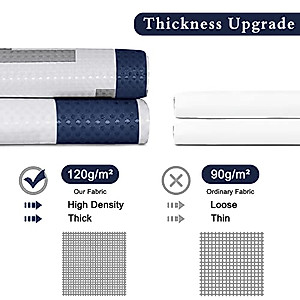 Naturoom Modern Geometric Shower Curtain Blue, Water Repellent, Polyester Bath Curtain for Bathroom, Textured Fabric Curtain Set with 12 Hooks, Machine Washable, 72 x 72 inch