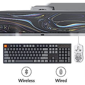 Keychron K10 RGB Full Size Layout Hot-Swappable Mechanical Keyboard for Mac Windows, Multitasking 104-Key Bluetooth Wireless/USB Wired Gaming Keyboard with Gateron G Pro Red Switch Aluminum Frame