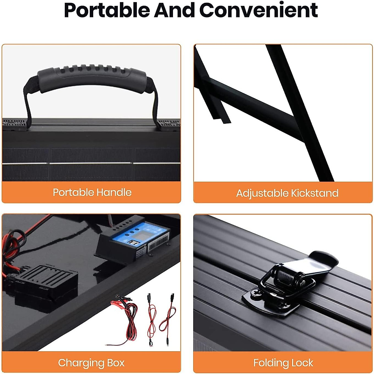 FlexSolar Solar Panel 100 Watt Foldable Waterproof PV Module SAE DC Anderson Output Power Charger with 20A PWM Controller for RV Battery, Power Station