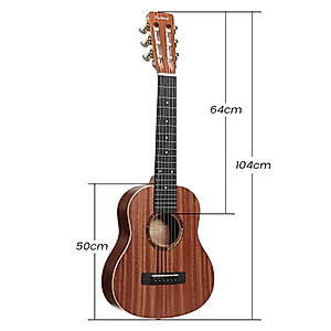 Asmuse 30" Classical Guitar, Soild Wood Beginner Acoustic Guitar Kit with Gig Bag, Extra Strings, Strap, Picks, Tuner (Natural)