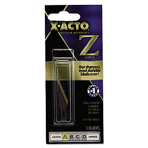 X-Acto XZ211 Stainless Steel #11 Refill Blades, Fine Point, For use with Type A Handle, 1 Blister with 5 Blades
