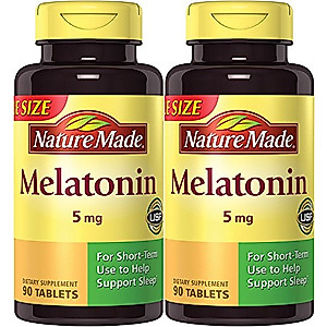 Nature Made Melatonin Maximum Strength 5 mg, 90 Tablets (2 Pack)