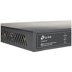 TP-Link TL-SG2210P V3 Jetstream 8-Port Gigabit Smart PoE+ Switch with 2 SFP Slots (Supports 8 Gigabit PoE Ports, 58W Budget, Fanless)