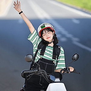 Electric Motorcycle Half Helmet 3/4 Lightweight Adult Vantage Helmet with Visor Men's Women's Summer Cute Scooter Light Moped Helmet, Light Breathable Quick Buckle, DOT Certified -E-S