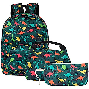 Dinosaur Backpack Set 3 Piece Preschool Schoolbag Shoulder School Book Bags Travel Bags For Kids Boys Girls Gifts