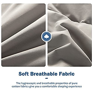 Dafinner Down Blanket Queen Size | Lightweight Summer Cooling Bed Comforter | 750 Fill-Power Feathers & Down Quilt, Noiseless & Extra Soft Thin Duvet Insert with Satin Trim, Gray